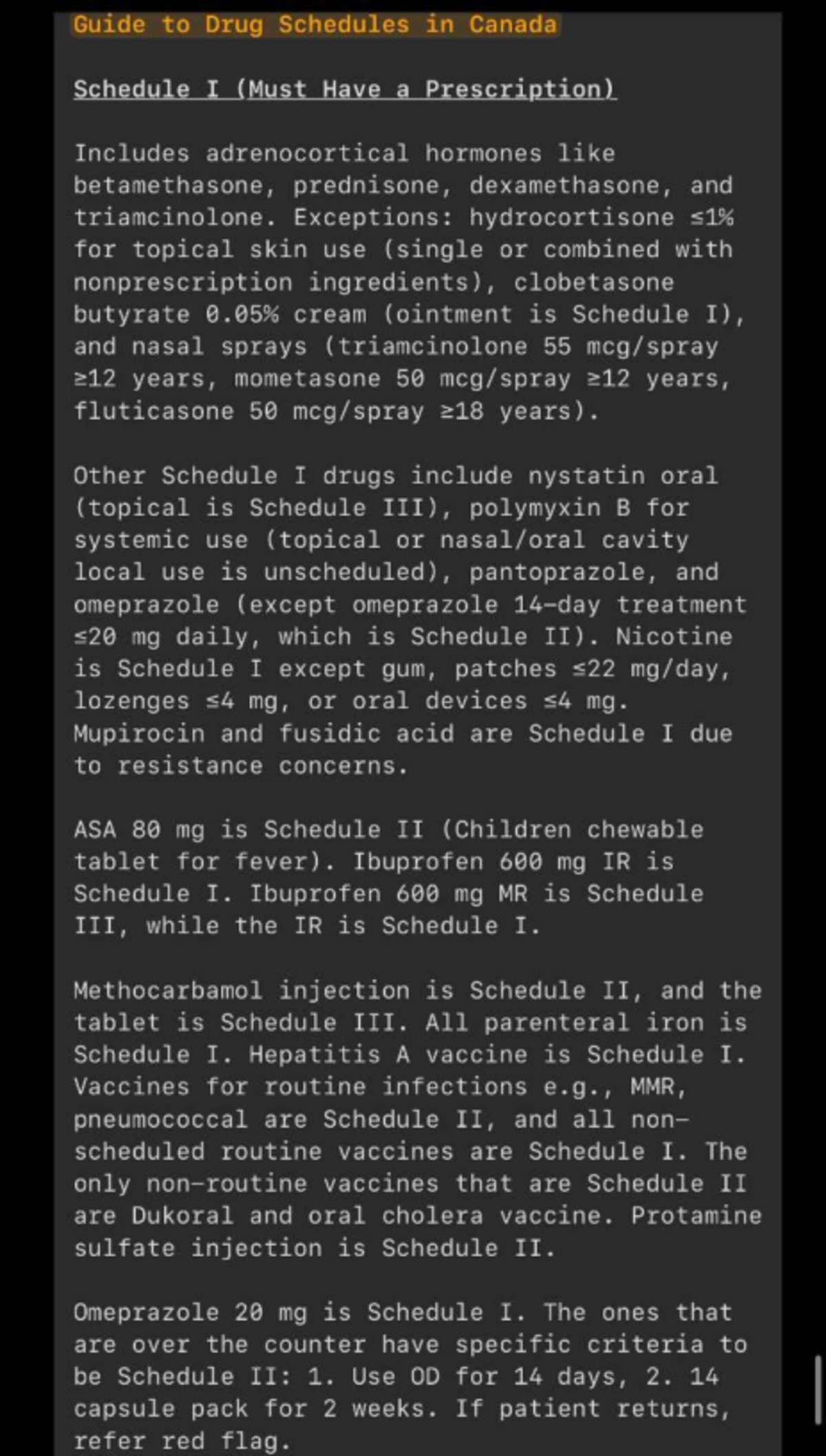 Drug Schedule Summary in Canada: A Comprehensive Guide - Studocu
