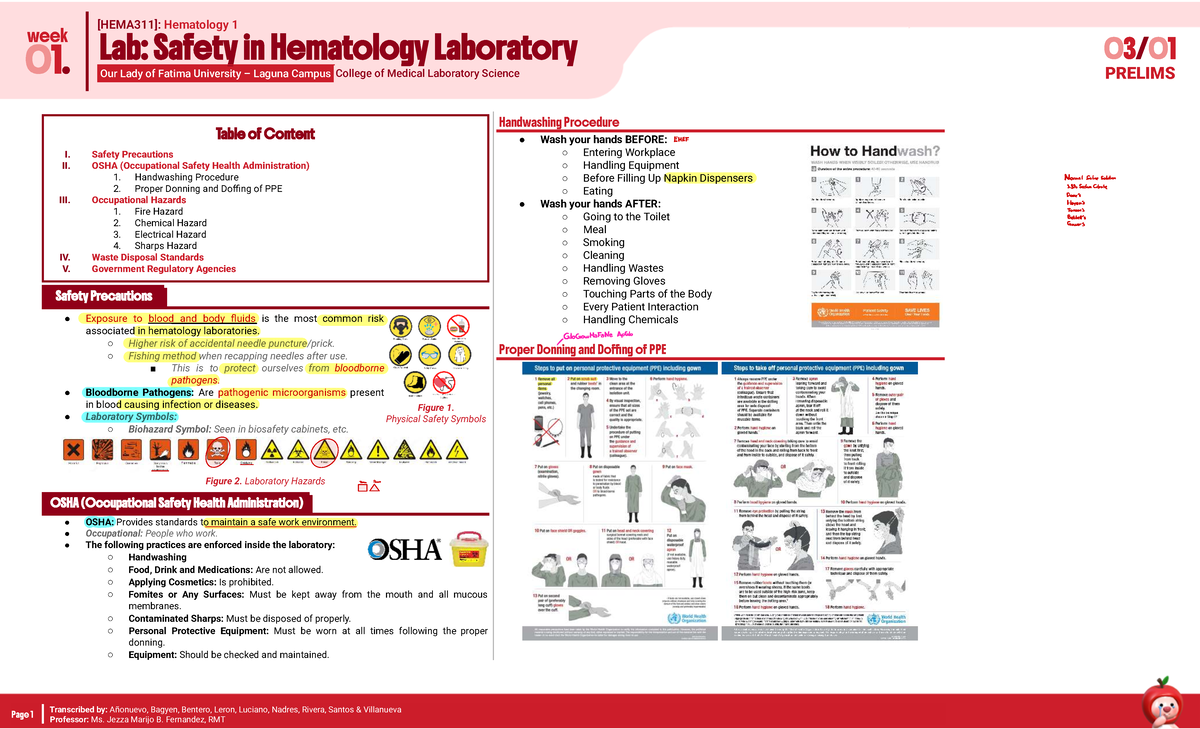 [HEMA 311] Lab - Hematology 1 Prelims Notes - Studocu