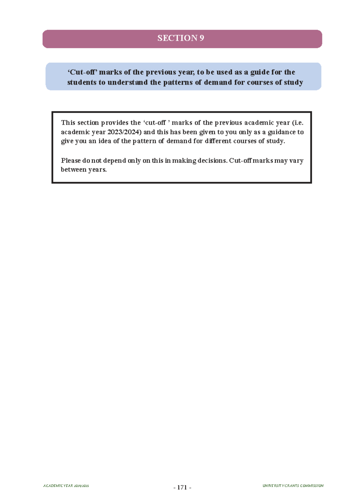 English Section 9 - Z Scores for Course Selection Patterns 2023 - Studocu