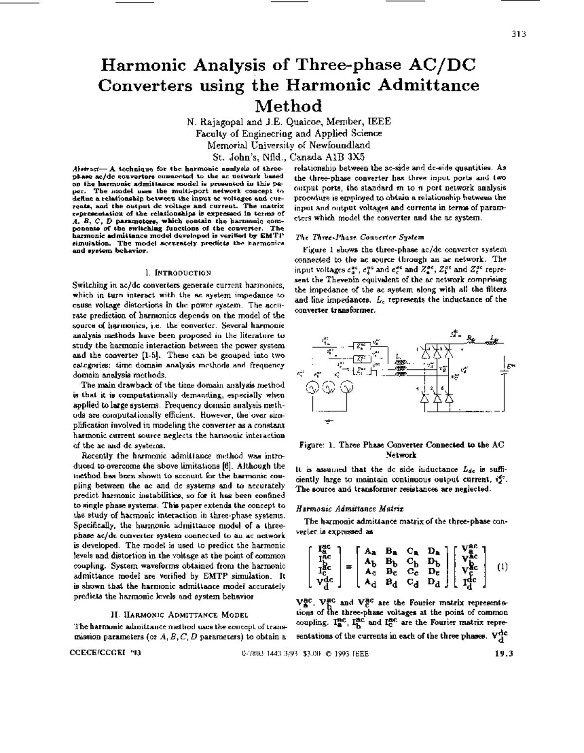 Harmonic analysis of threephase acdc converters using the harmon - Harmonic Analysis of Three ...