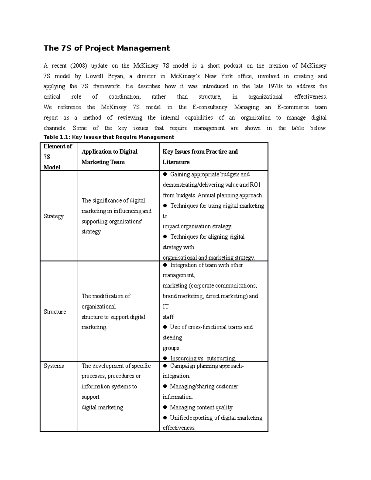 Project Management - Lecture notes 3 -7 s of model of Project ...