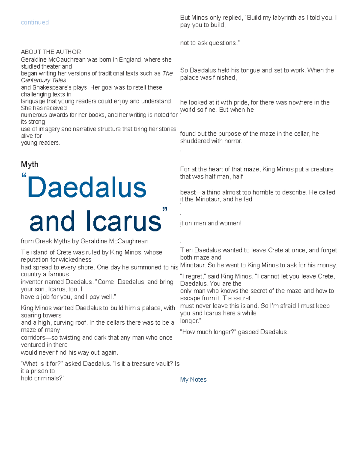 Icarus And Daedalus Author