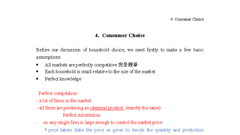 LN4: Consumer Choice and Budget Constraints in Economics - Studocu