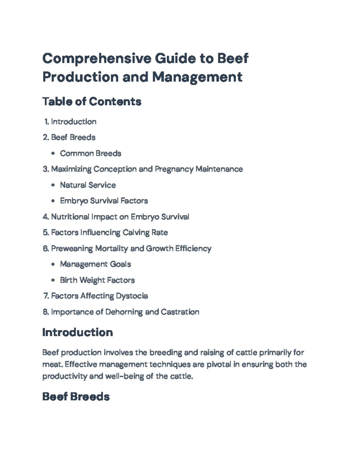 Comprehensive Guide to Beef Production and Management Techniques ...