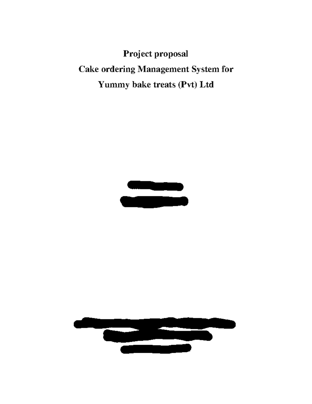 Project Proposal: Cake Ordering Management System for E20413 56 - Studocu