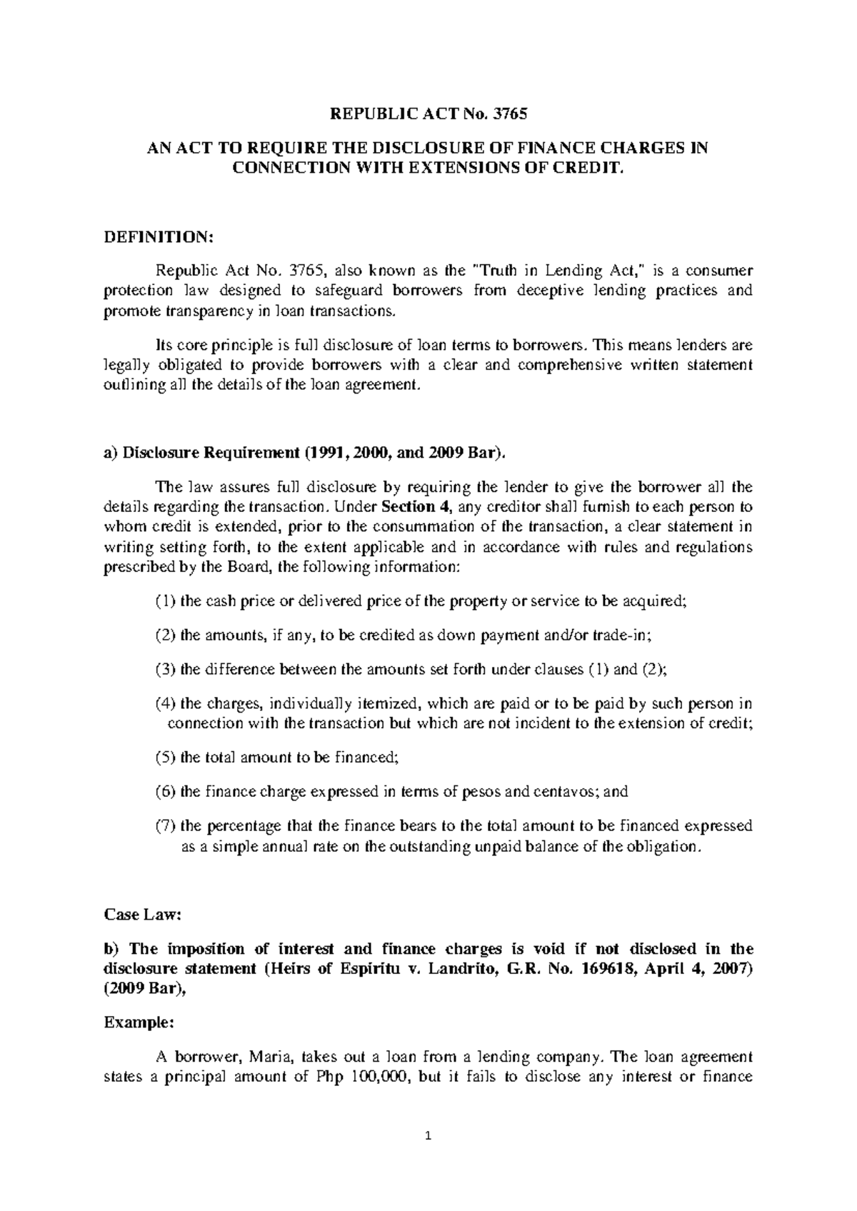 LAW Notes - RFBT: Understanding Republic Act No. 3765 and Data Privacy ...