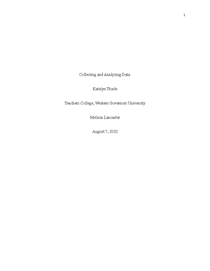 OJM2 Task 2 - Outline for Task - D179 - 1 OJM2 Task 2: Collecting and Analyzing Data MSCIN ...