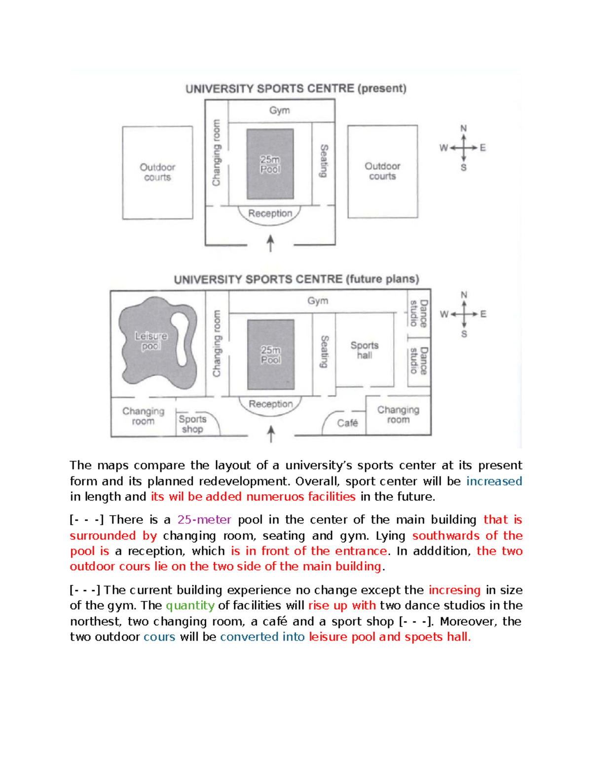 Map Comparison of Current and Planned Sports Center Layout - Studocu