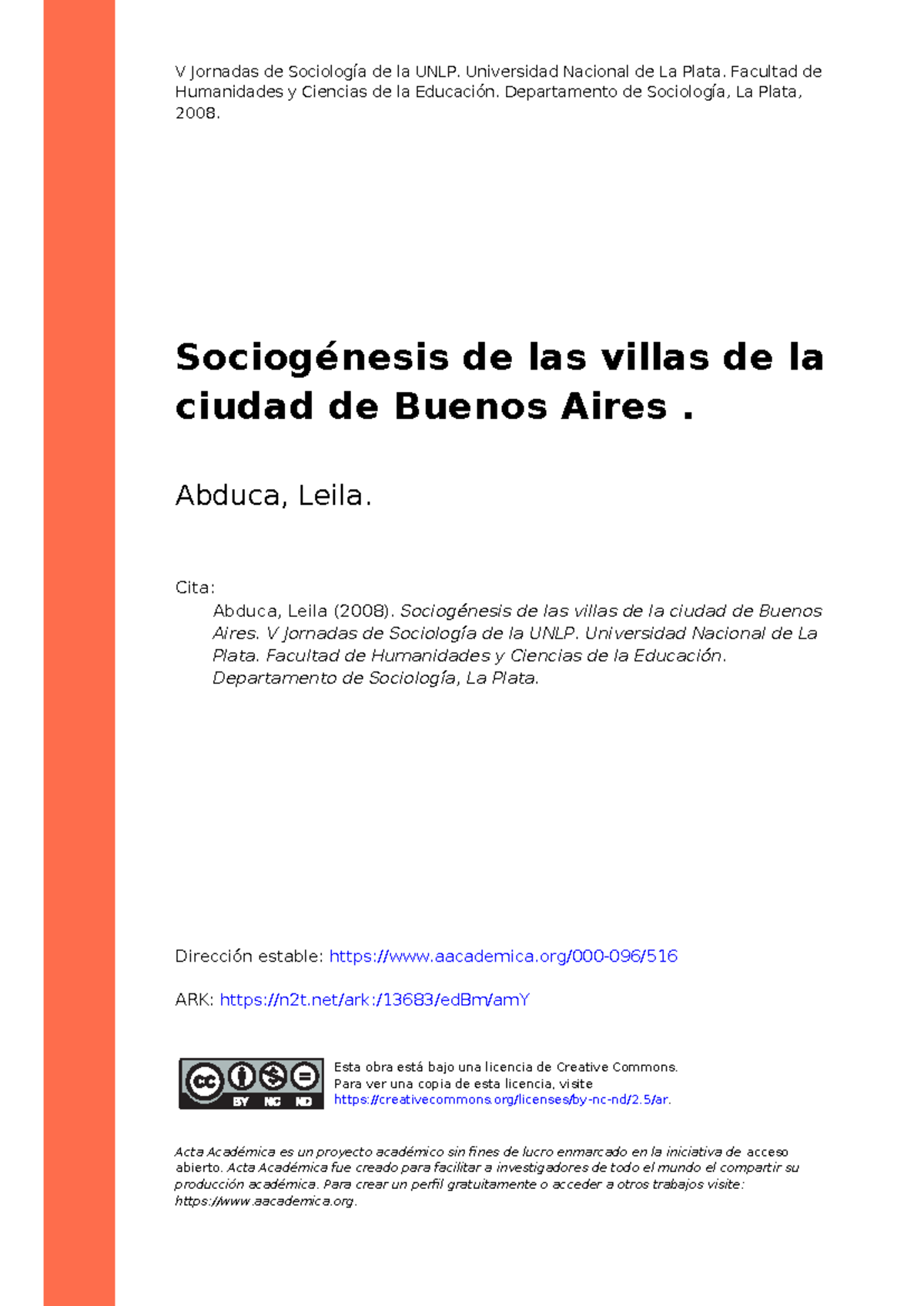 Sociogénesis de las Villas en Buenos Aires: Análisis y Contexto (2008 ...