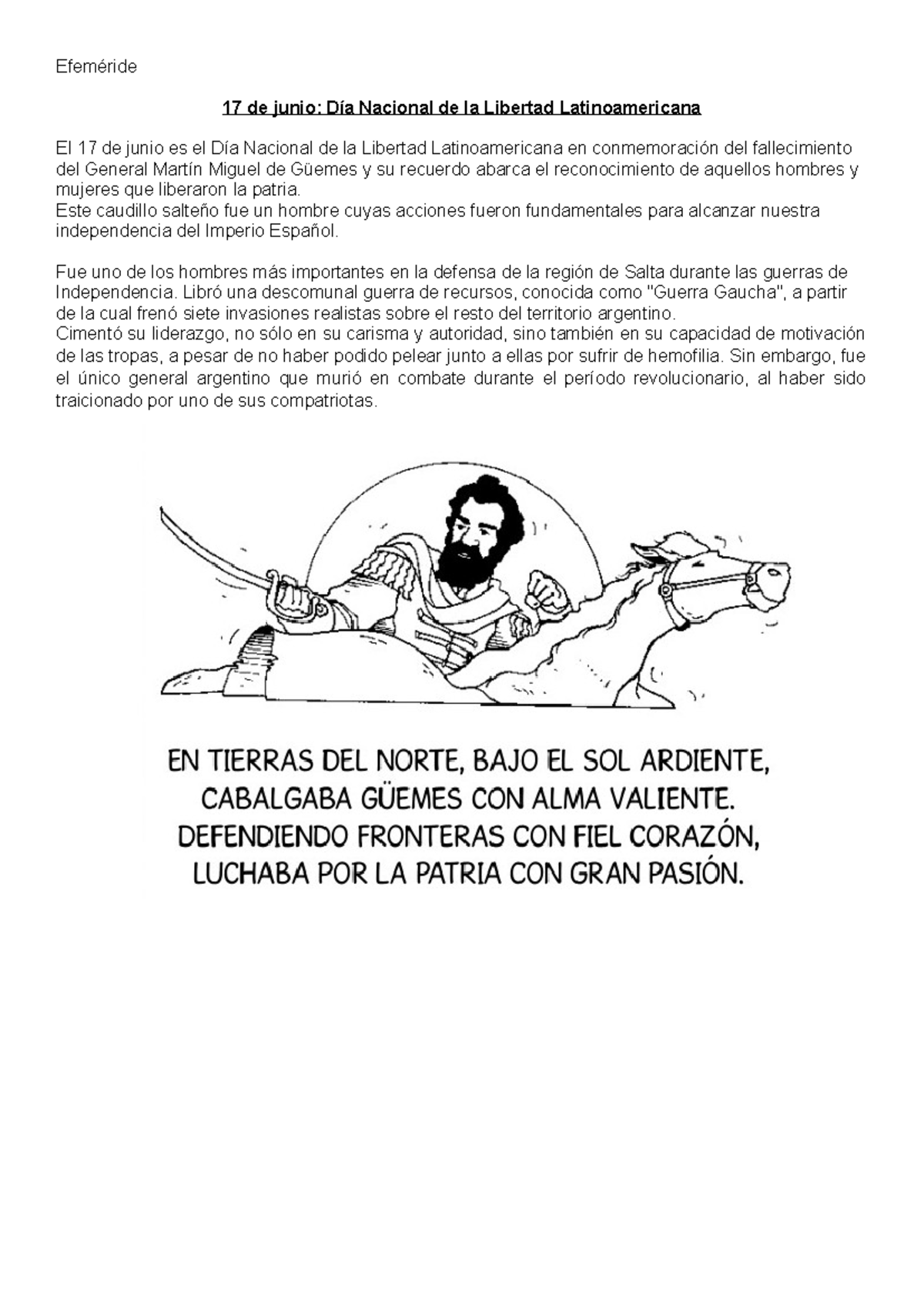 Día Nacional de la Libertad Latinoamericana - 17 de junio - Studocu