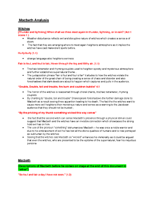 Macbeth Essay Plan Guilt Analysis and Character Reactions - Studocu