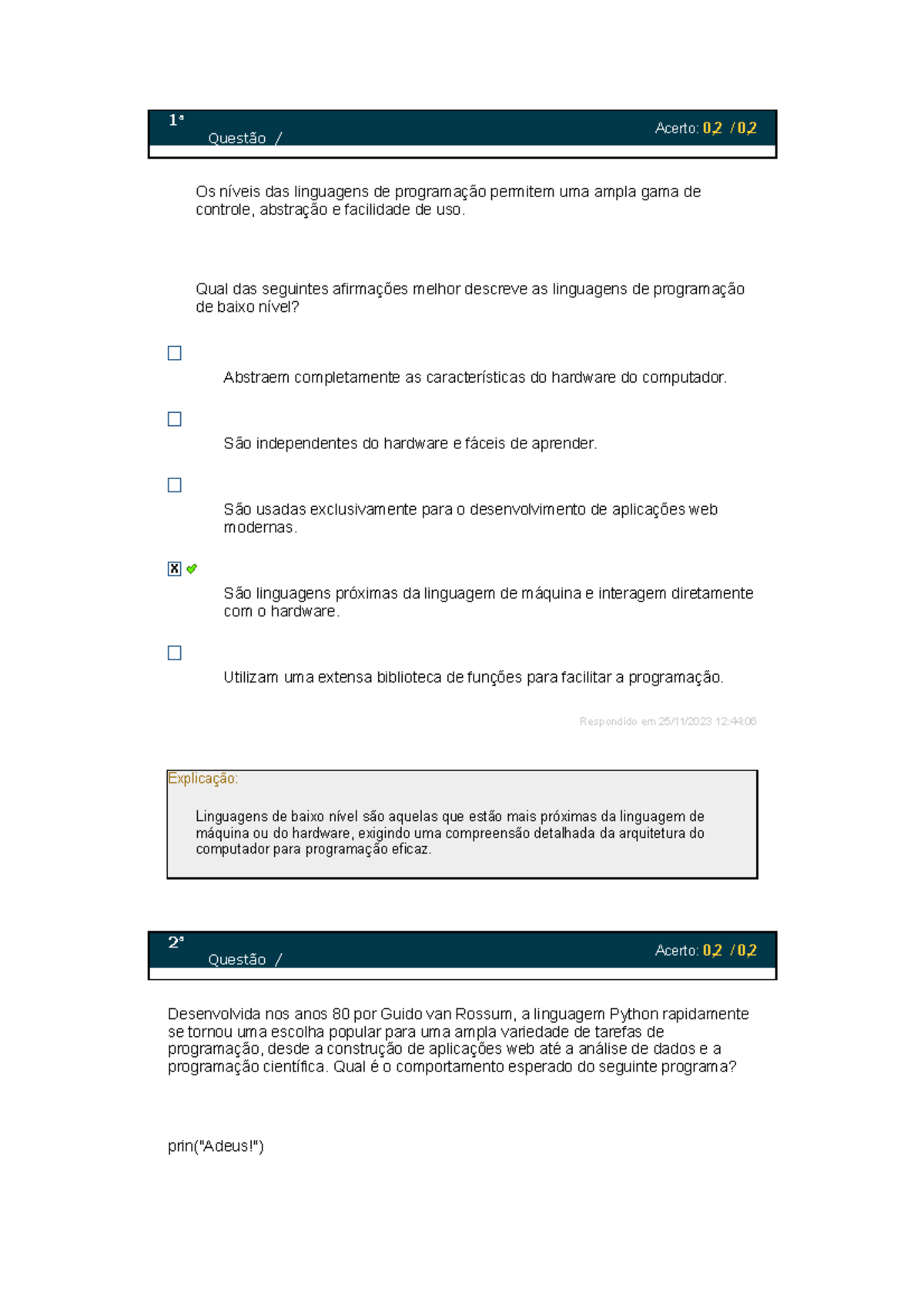 Python Programming Quiz: Concepts & Code Analysis - Studocu