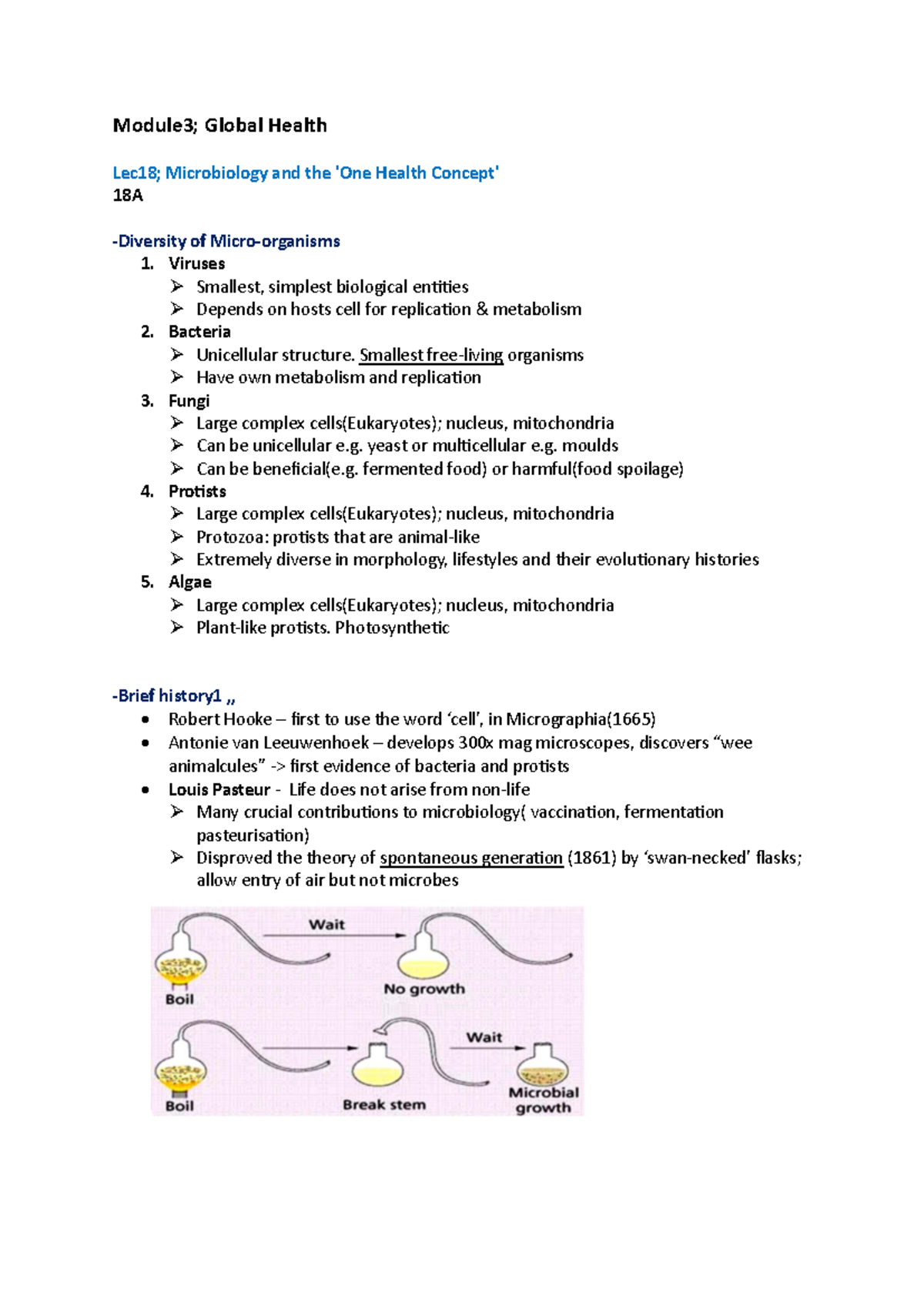 BIOL1007 Module 3: Microbiology and Global Health Insights - Studocu