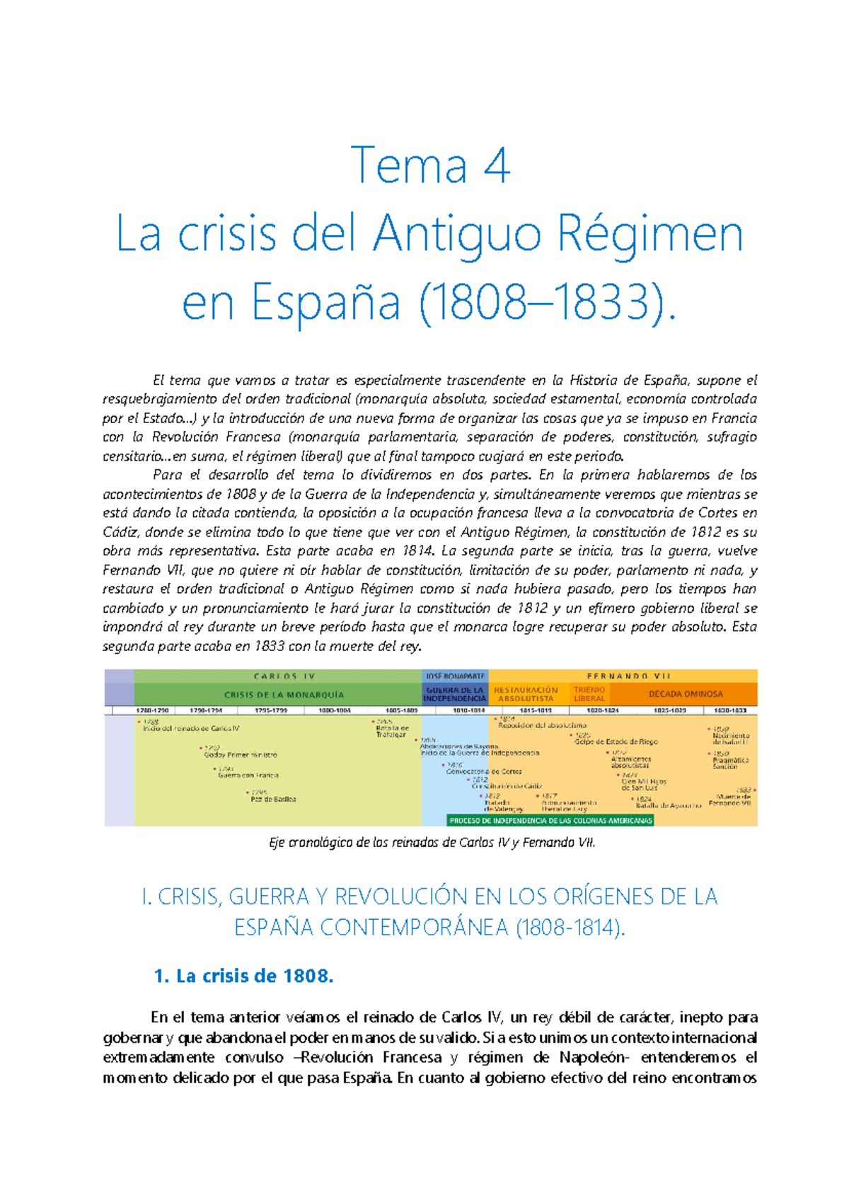 Tema 4: La Crisis del Antiguo Régimen en España y sus Consecuencias ...