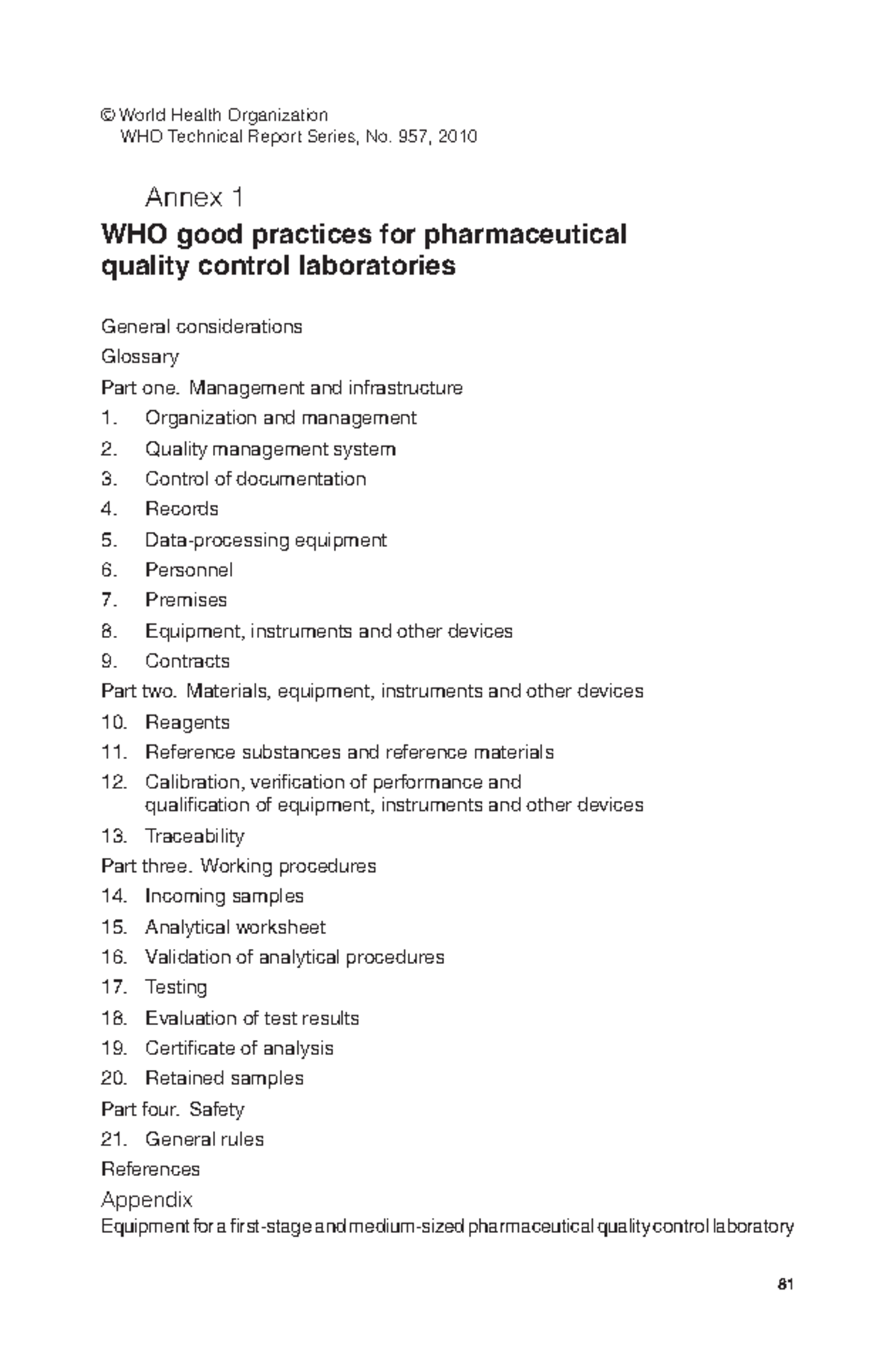 Unit I. WHO Quality Guidelines - © World Health Organization WHO ...