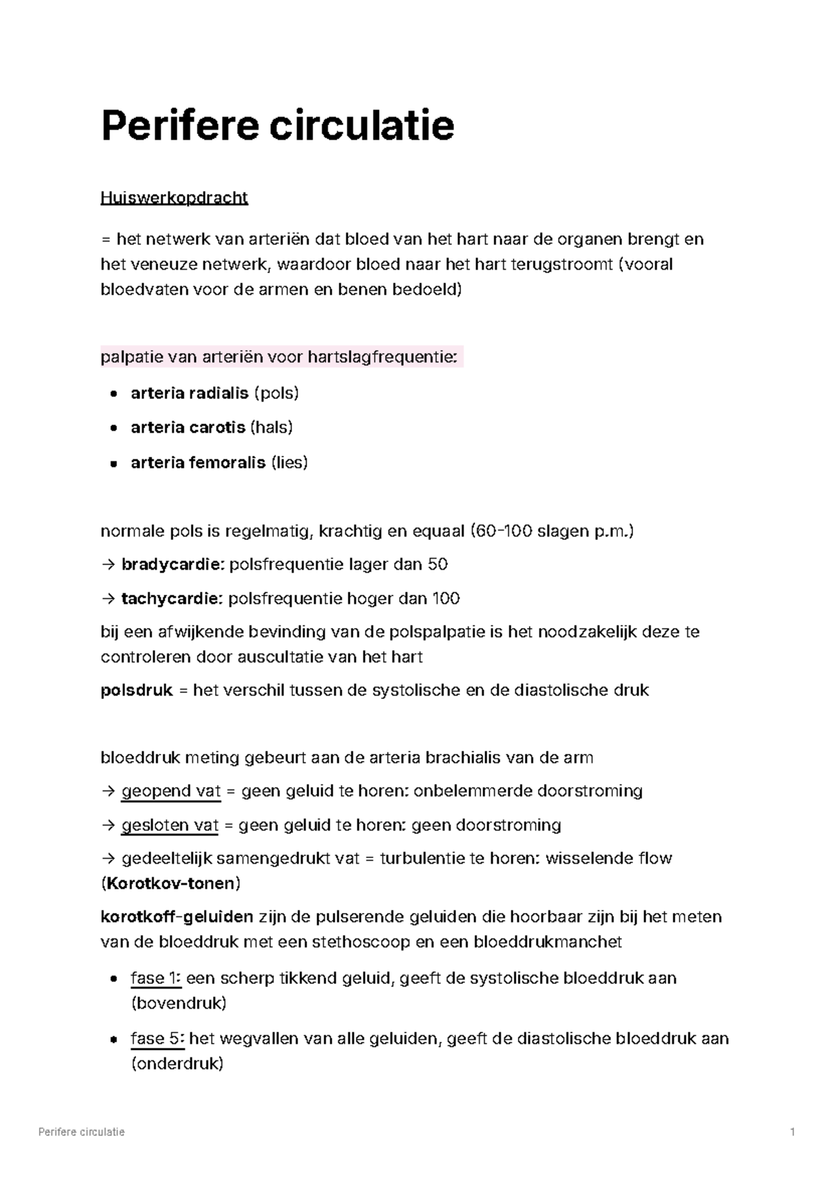 Perifere Circulatie: Klinische Vaardigheden en Bloeddrukmeting ...