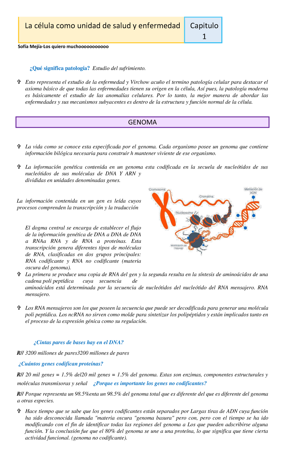 Cap 1 pato Sofi - Resumen del cap 1 de robbins y cotran - La célula ...