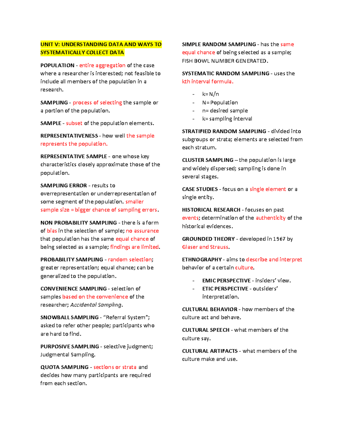 PR1-4TH- Reviewer - UNIT V: UNDERSTANDING DATA AND WAYS TO ...