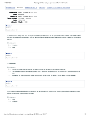 Psicología del desarrollo y el aprendizaje Revisión del intento 2 - Página Principal / Mis ...