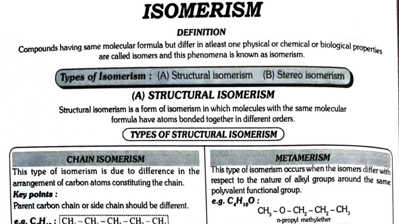 ISOMERISM AND STEREOISOMERISM IN ORGANIC CHEMISTRY (CHEM 101) - Studocu