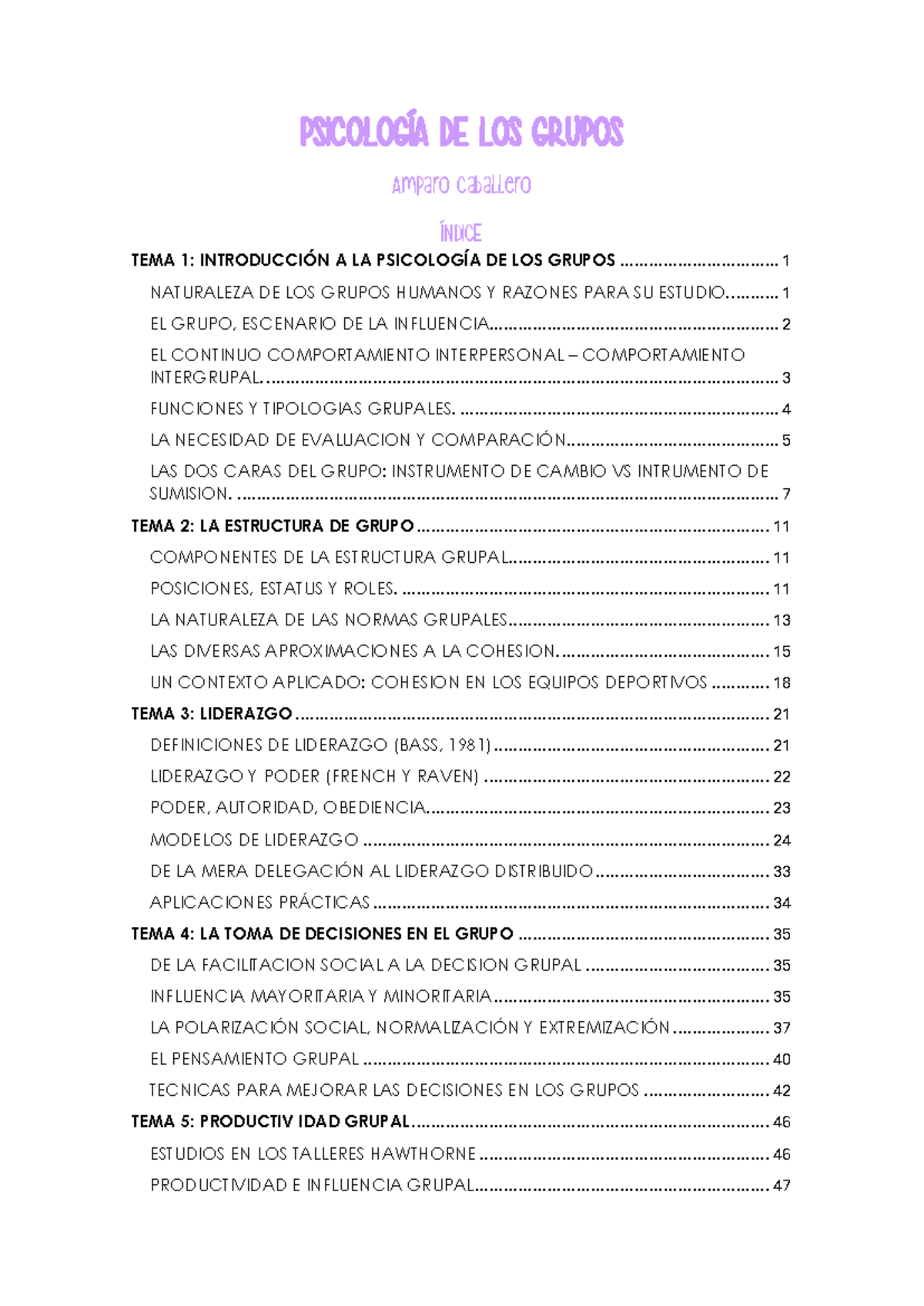 PSICOLOGÍA DE LOS GRUPOS: Apuntes y Temas Clave - Studocu