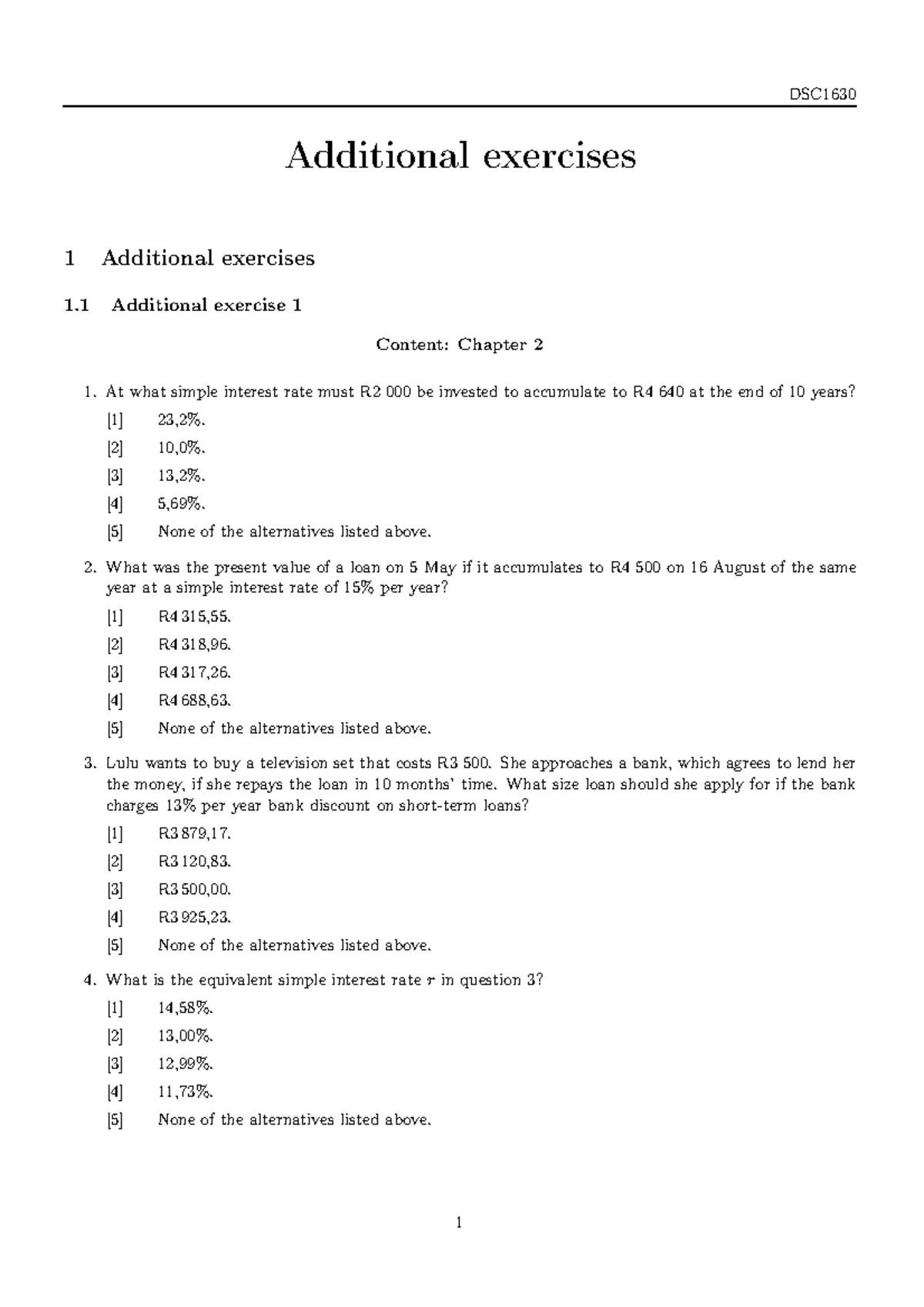 DSC1630 Question Papers - DSC1630 - Studocu