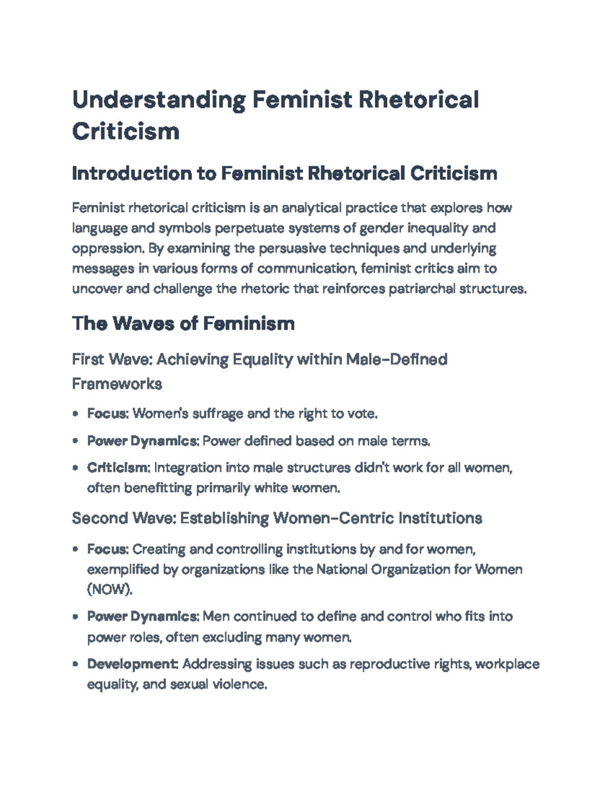 Understanding Feminist Rhetorical Criticism: Analyzing Gender ...