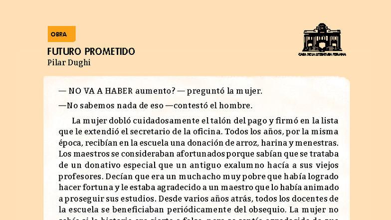 Lectura de "Obra Futuro Prometido" - Pilar Dughi (Análisis y ...