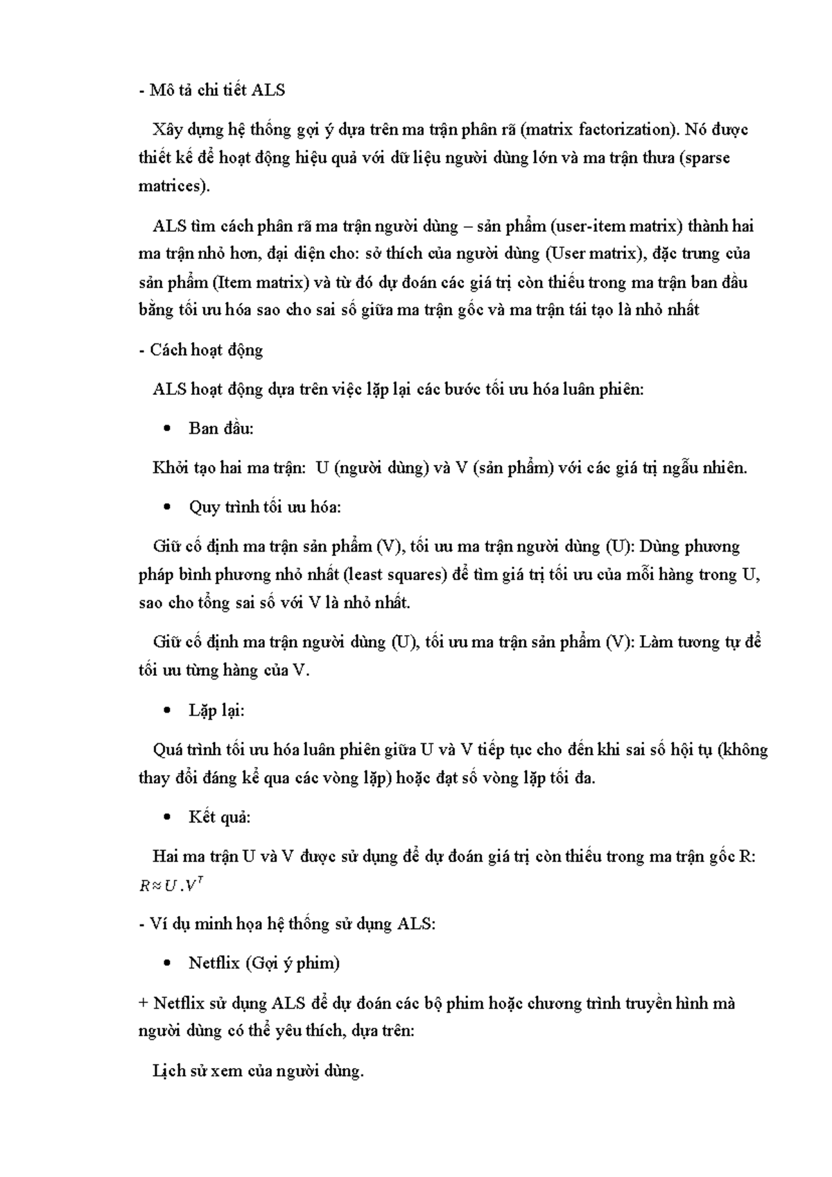 ALS QT2 - Hệ thống Gợi Ý Dựa Trên Matrix Factorization - Studocu
