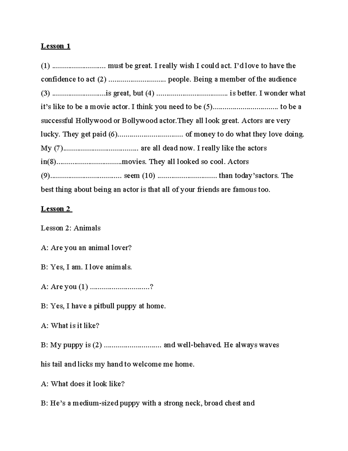 Listening Exercises - Lesson 1 to Lesson 19 - Studocu