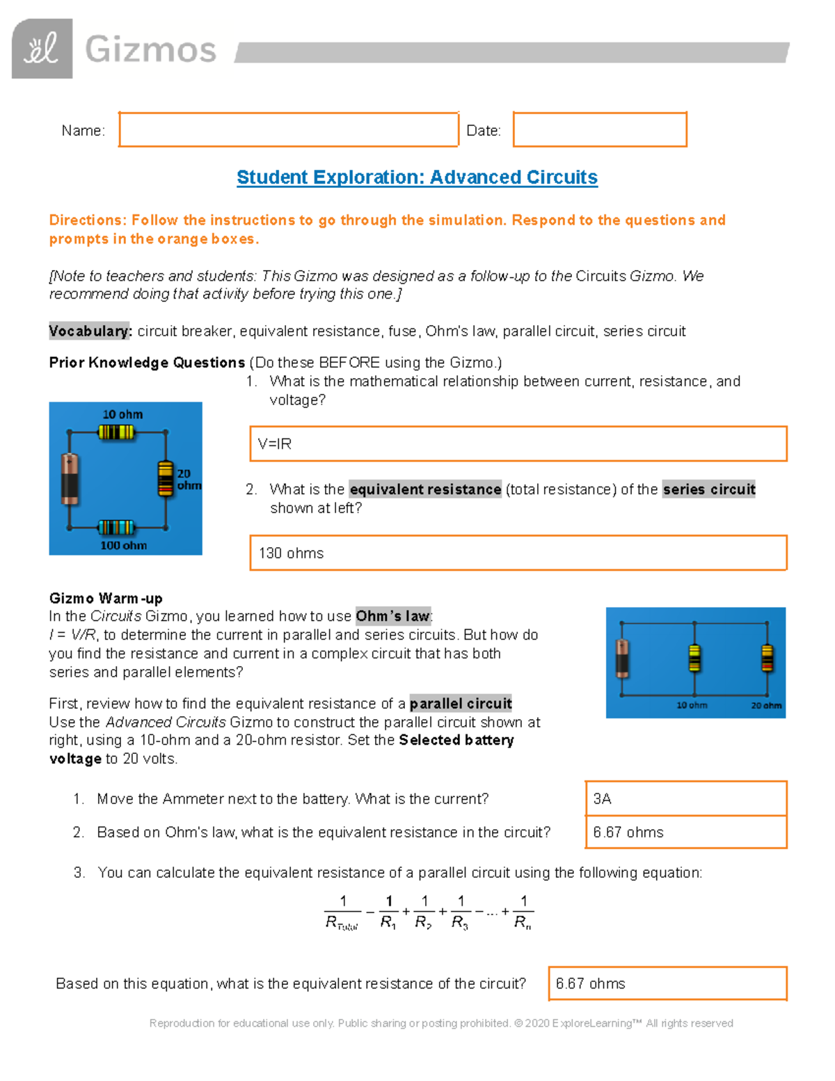 Advanced Circuits SE: Exploring Series and Parallel Circuits Through ...