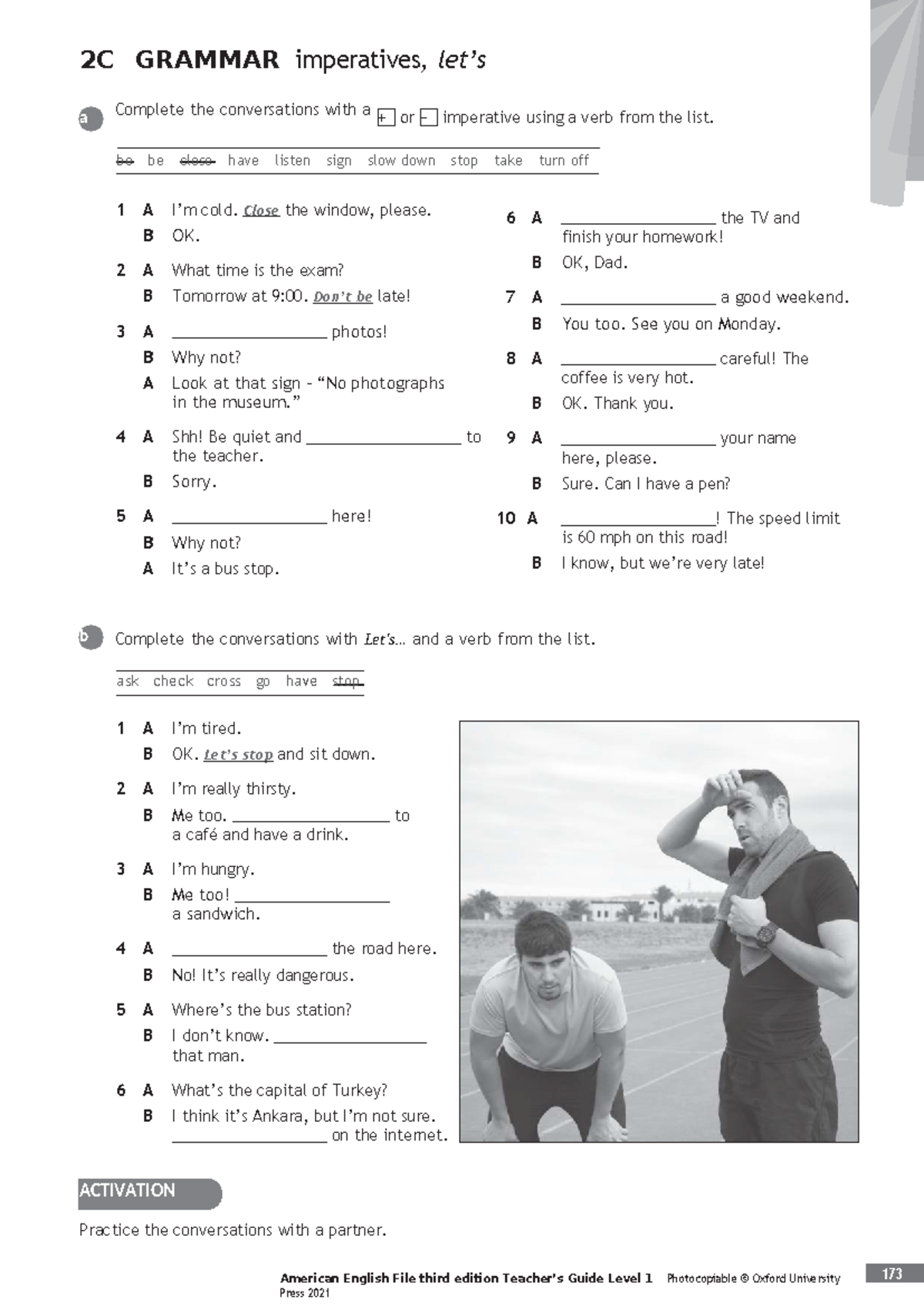 AEF3e Level 1 TG PCM Grammar 2C: Imperatives Practice - Studocu