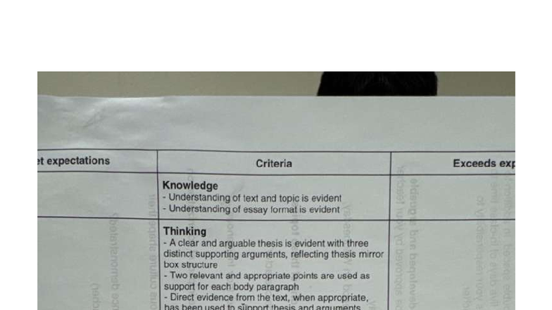 ENG 101 - Essay Rubric: Criteria for Exceeding Expectations - Studocu