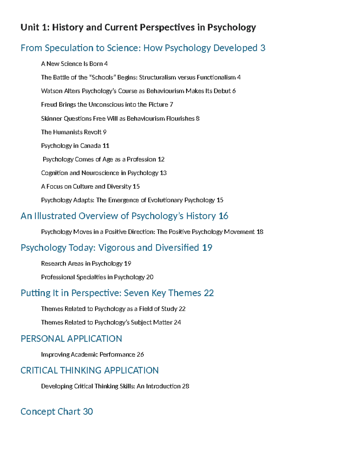 Unit 1: The Evolution of Psychology - From Speculation to Science - Studocu