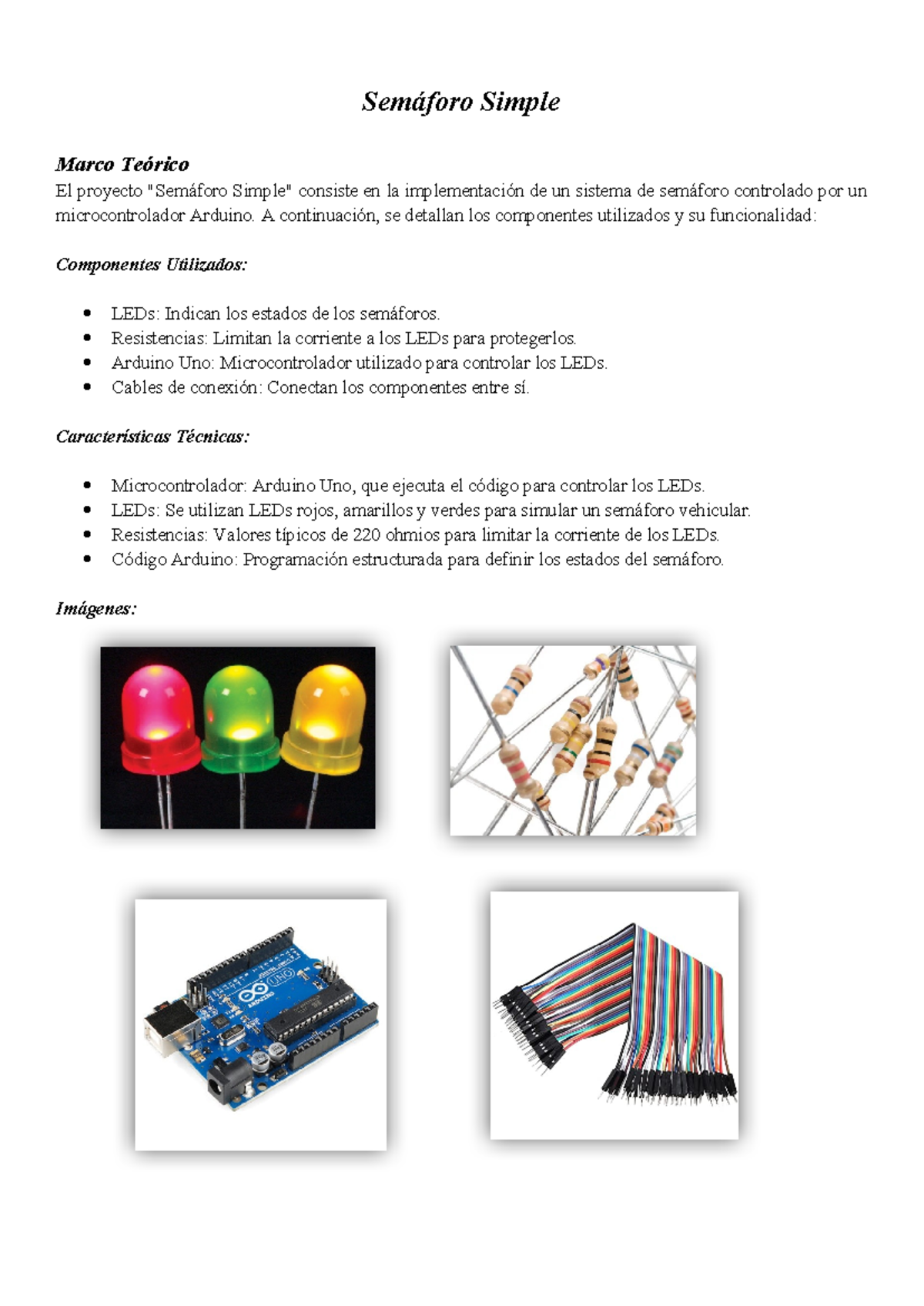Implementación del Proyecto Semáforo Simple con Arduino - Studocu