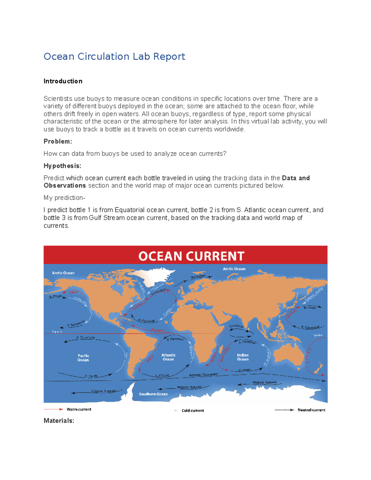 Ocean Circulation Lab Report - Analysis & Findings (Science 101) - Studocu