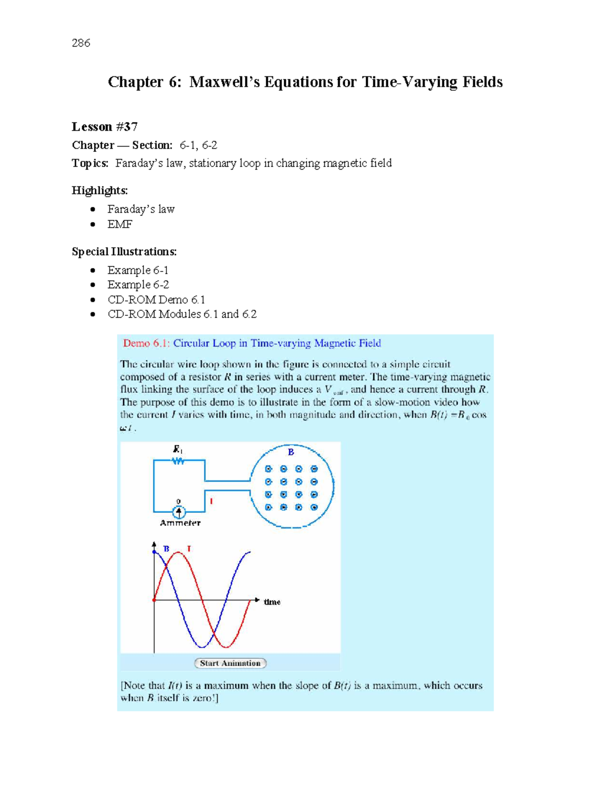 286 Chapter 6: Equations for Fields - Lesson Highlights and Problems ...