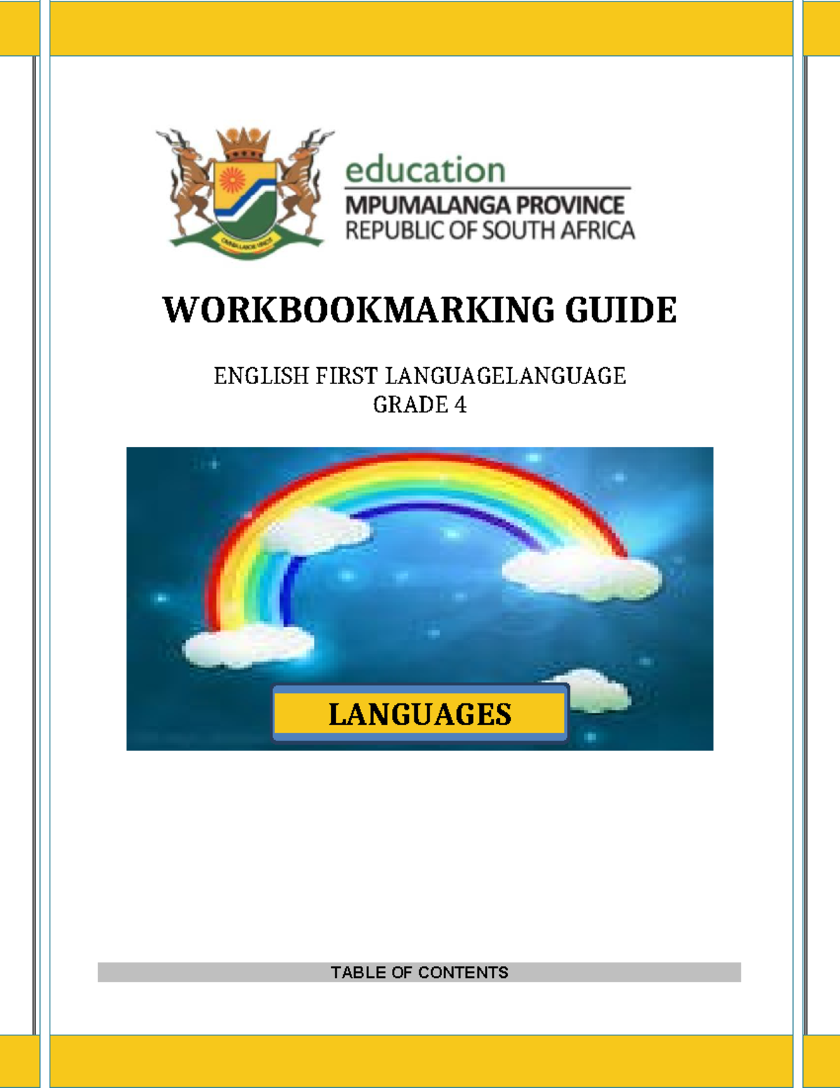Grade 4 English First Additional Language Workbook Marking Guide - Studocu