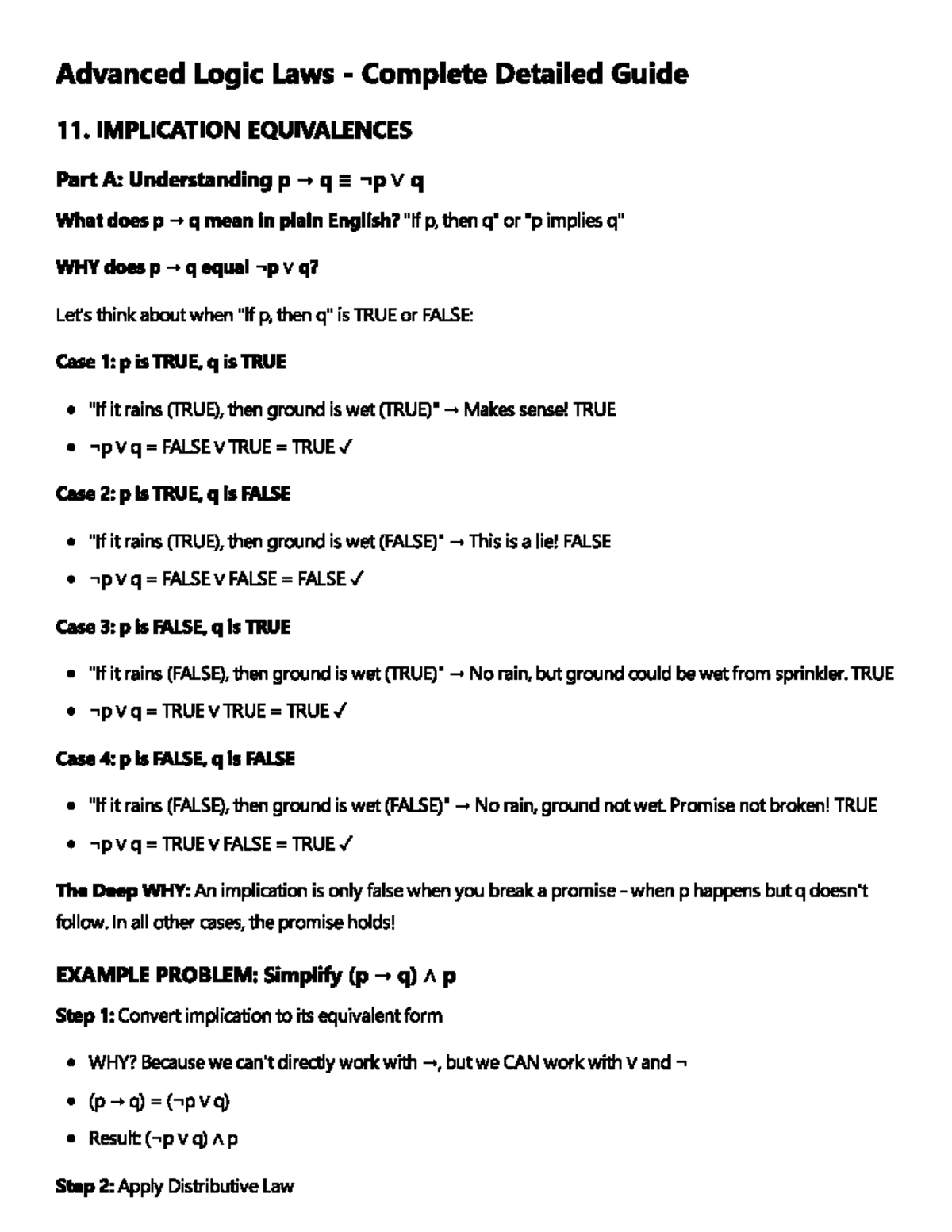 Advanced Logic Laws: Implication Equivalences & Simplifications in ...