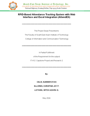 Capstone Chapter 1 3 - CHAPTER l INTRODUCTION RATIONALE OF THE STUDY ...