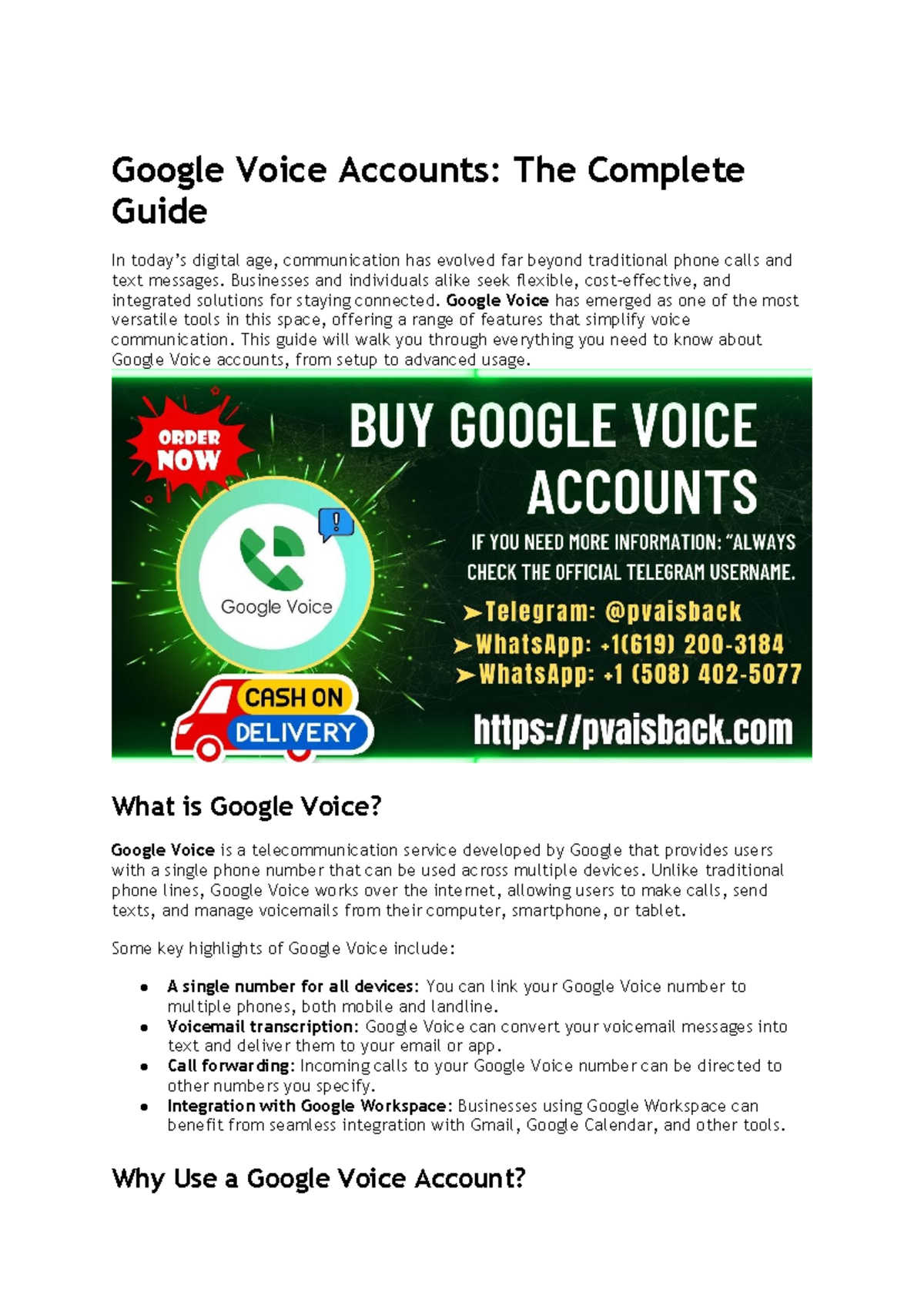 Google Voice Accounts: The Ultimate Setup & Usage Guide - Studocu