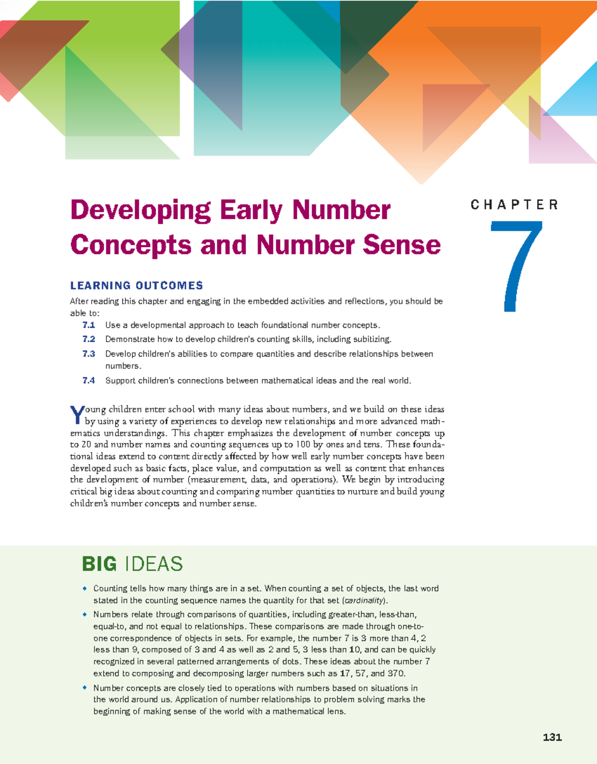 Chapter 7: Developing Early Number Concepts and Number Sense (EDU 101 ...