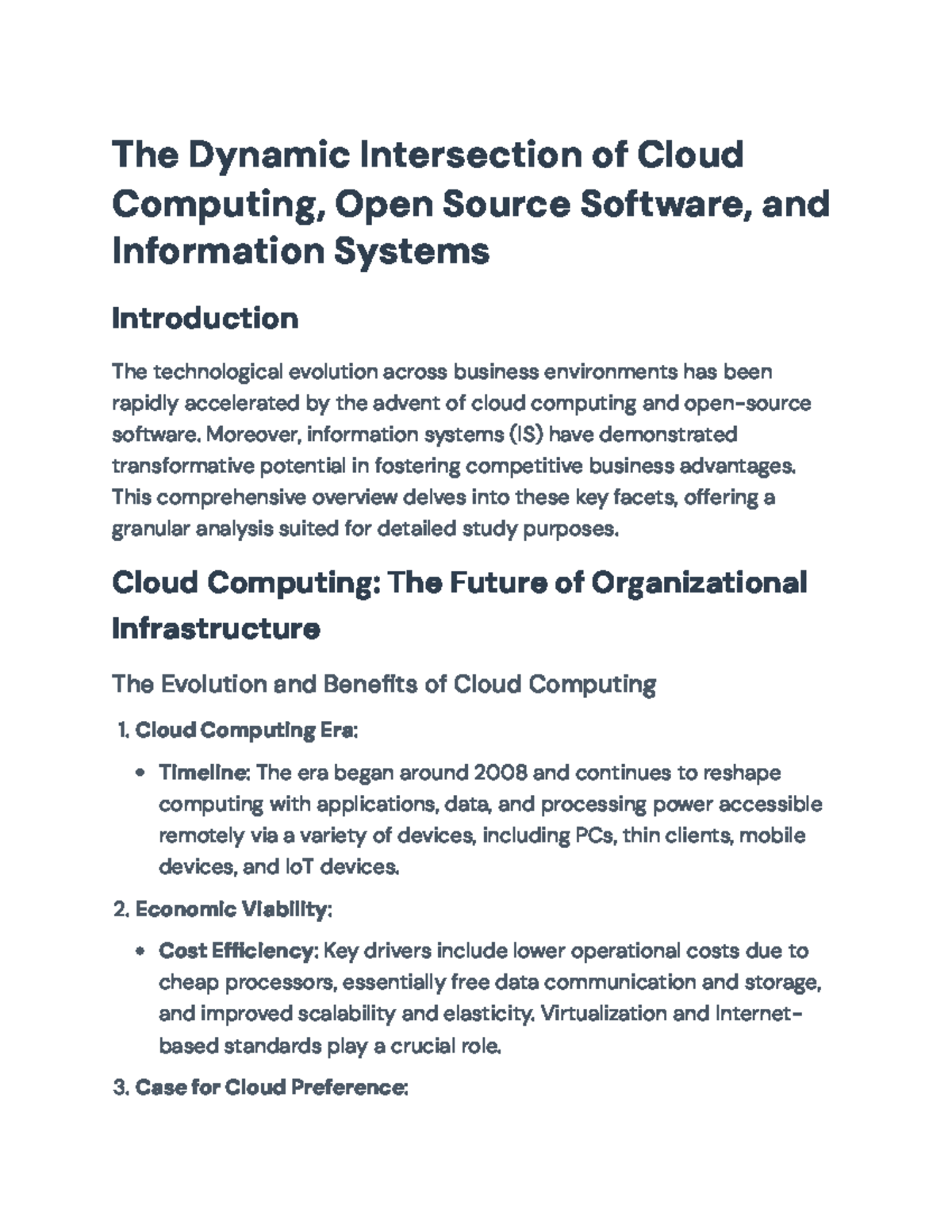 The Dynamic Intersection of Cloud Computing, Open Source, and IS ...