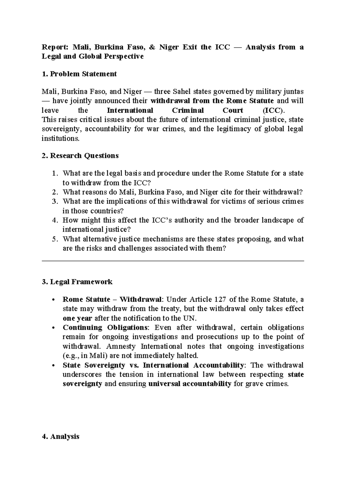 Global Citizenship Report: Legal Analysis of ICC Withdrawals by Mali ...