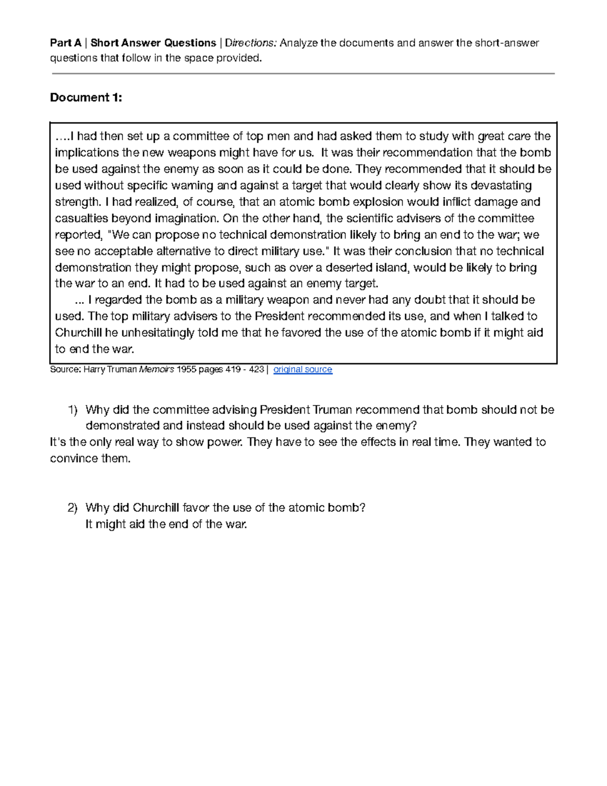 Analyzing the Justification and Impact of the Atomic Bomb (HIST 302 ...