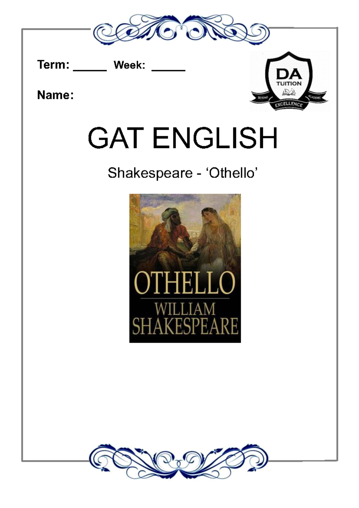Othello Summary Booklet: GAT ENGLISH Shakespeare 2 Analysis - Studocu