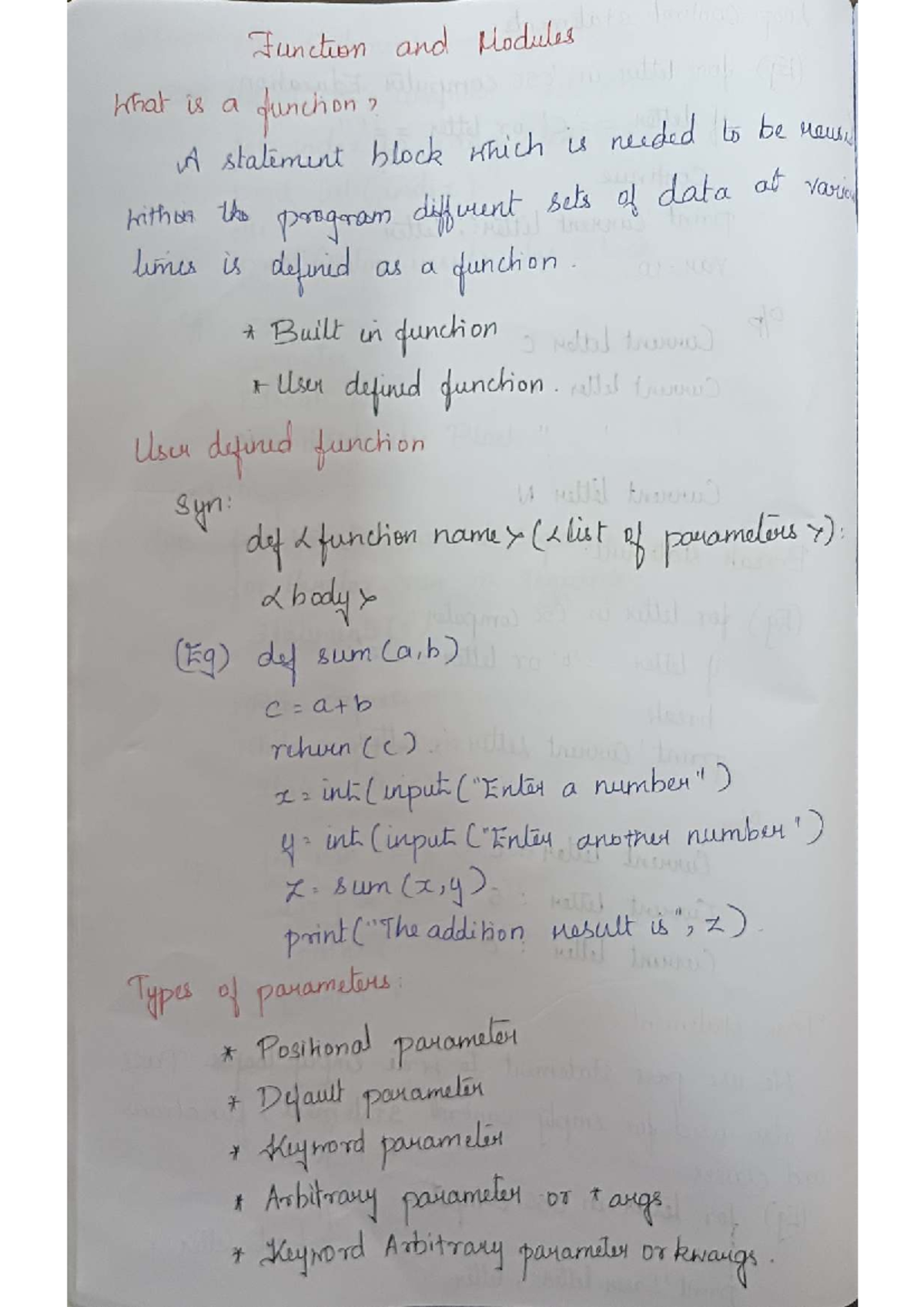 Python Notes: Functions, Modules, and Data Types (CS101) - Studocu