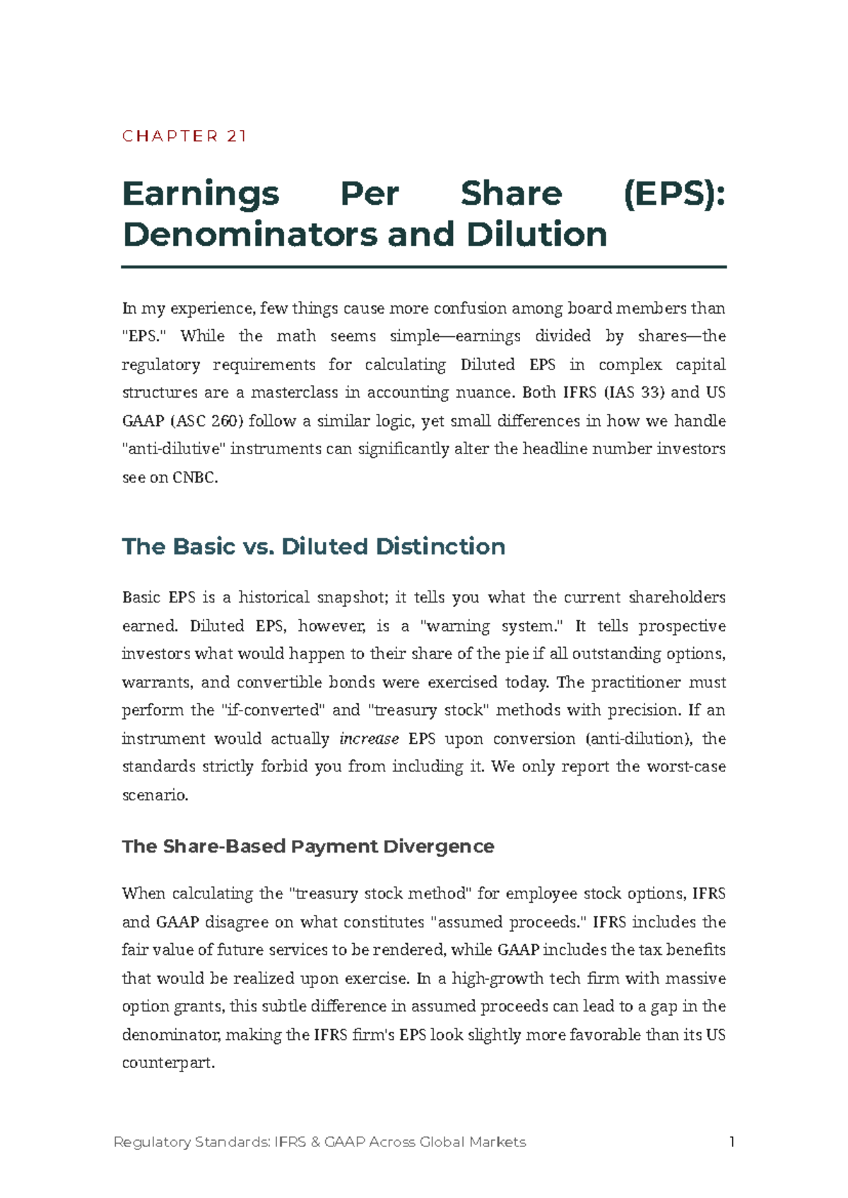 CHAPTER 21: Understanding EPS Calculation & Dilution (C Maw Sk Vp Qd Ge ...