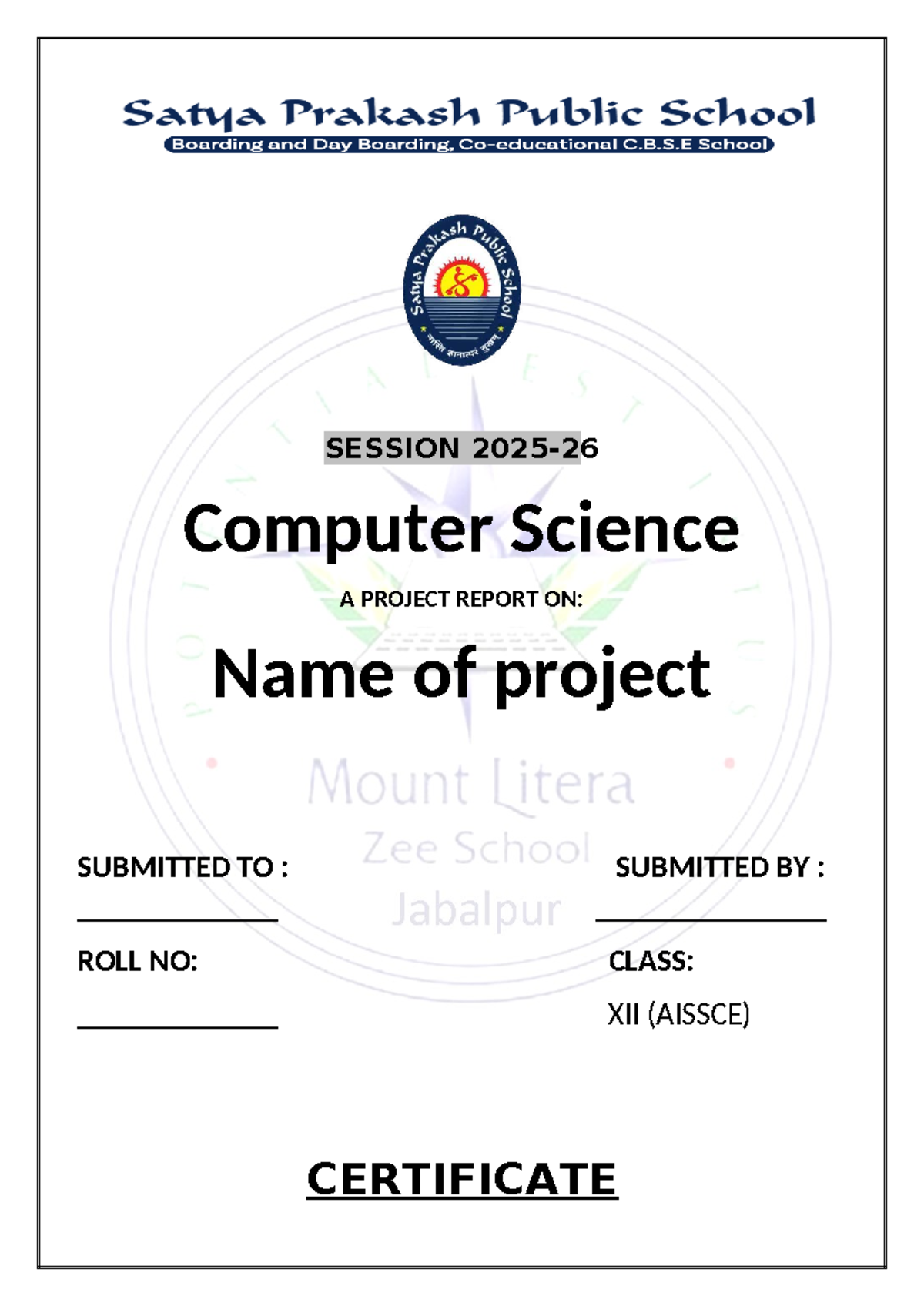 Computer Science XII AISSCE Project Report on Python & MySQL - Studocu