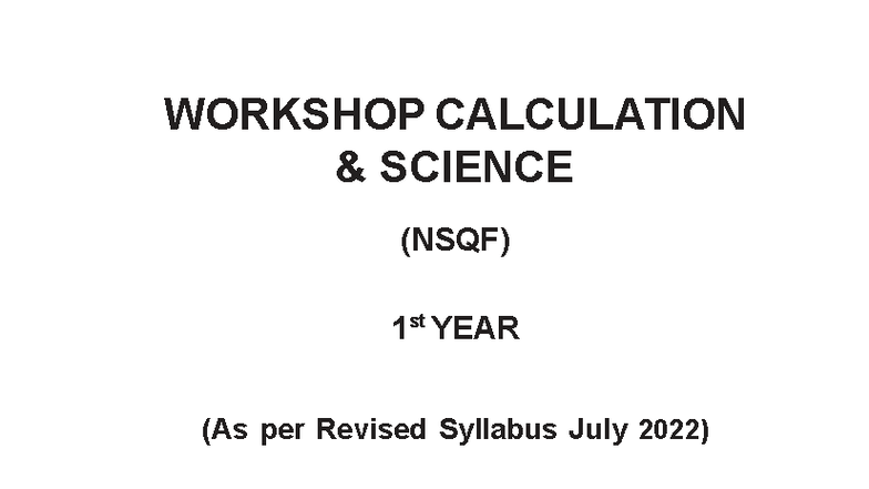 WCS Electrician 1st Year Workshop Calculation Science (Revised 2022 ...